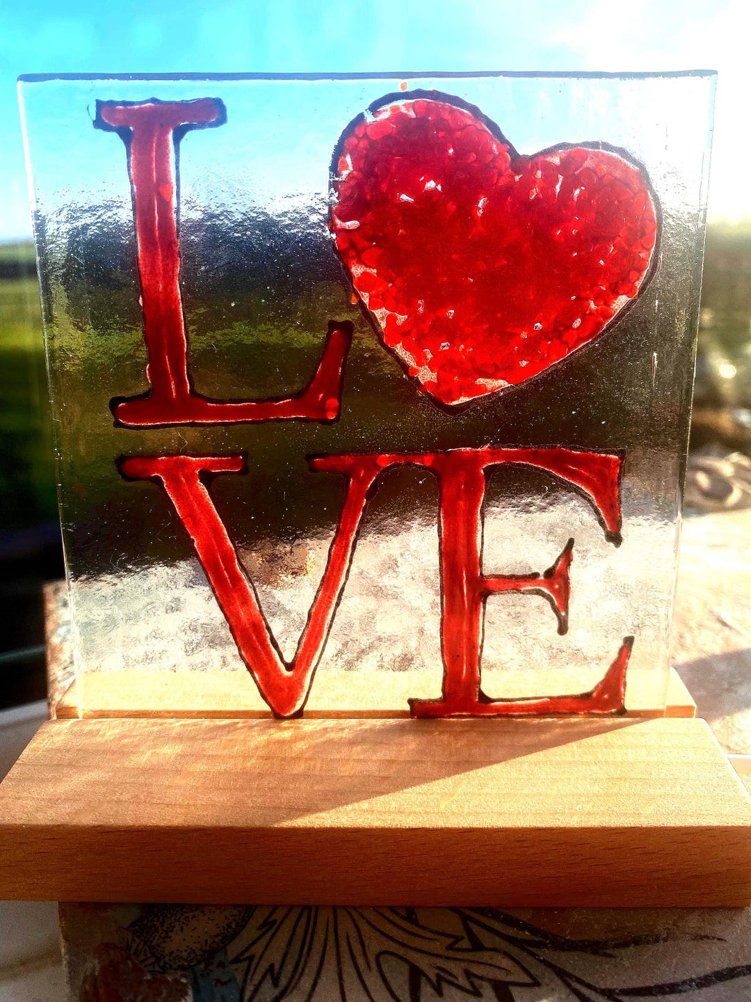 Fused Glass Love Sign Light - Etsy