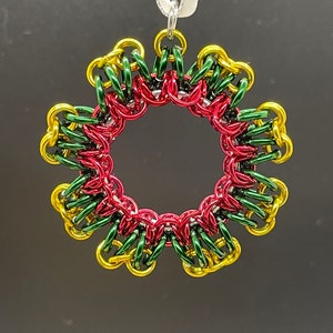 Chainmail Tutorial – Sunburst Christmas Ornament/pendant (chain Mail ...