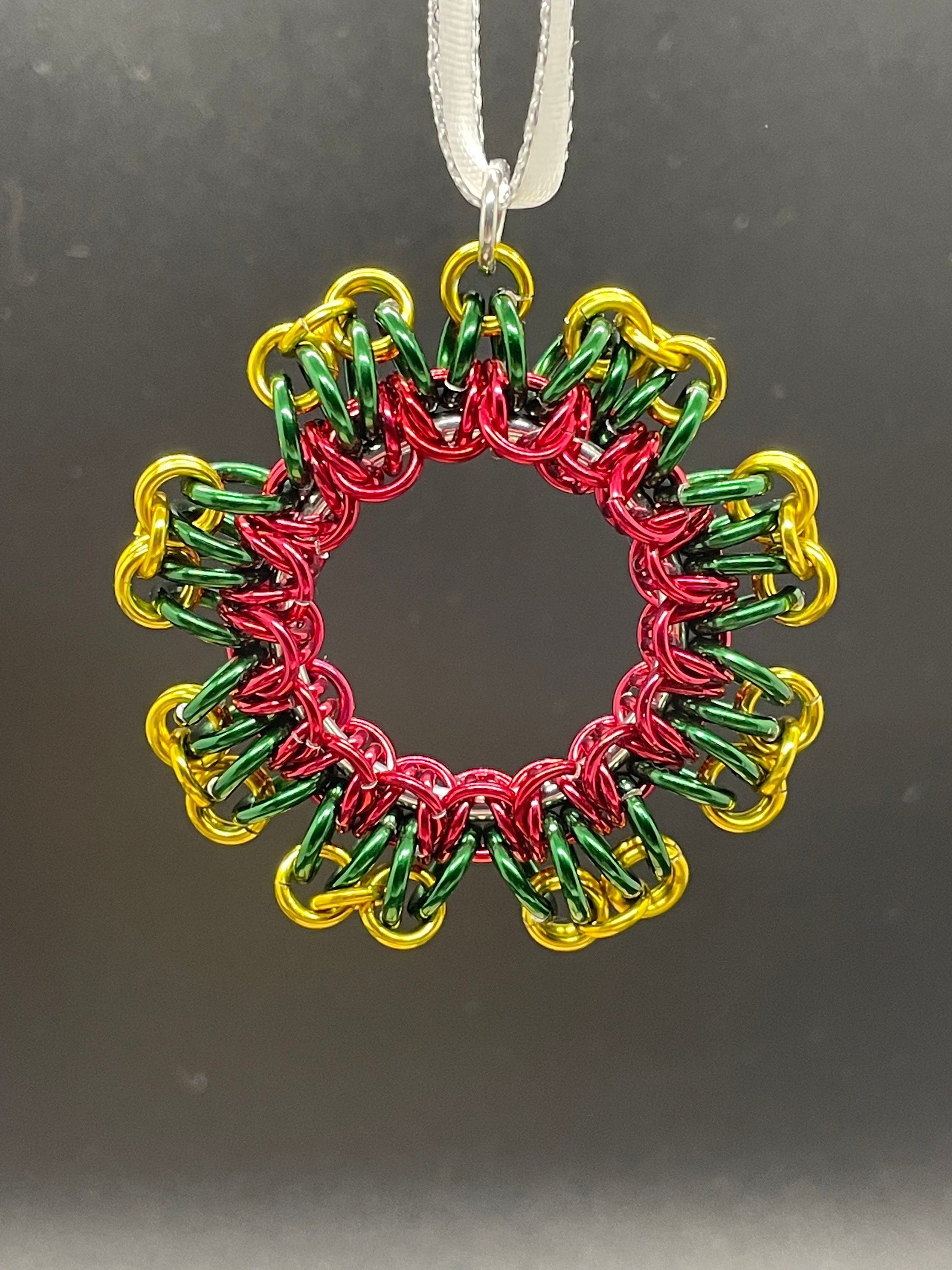 Chainmail Tutorial – Sunburst Christmas Ornament/pendant (chain Mail ...