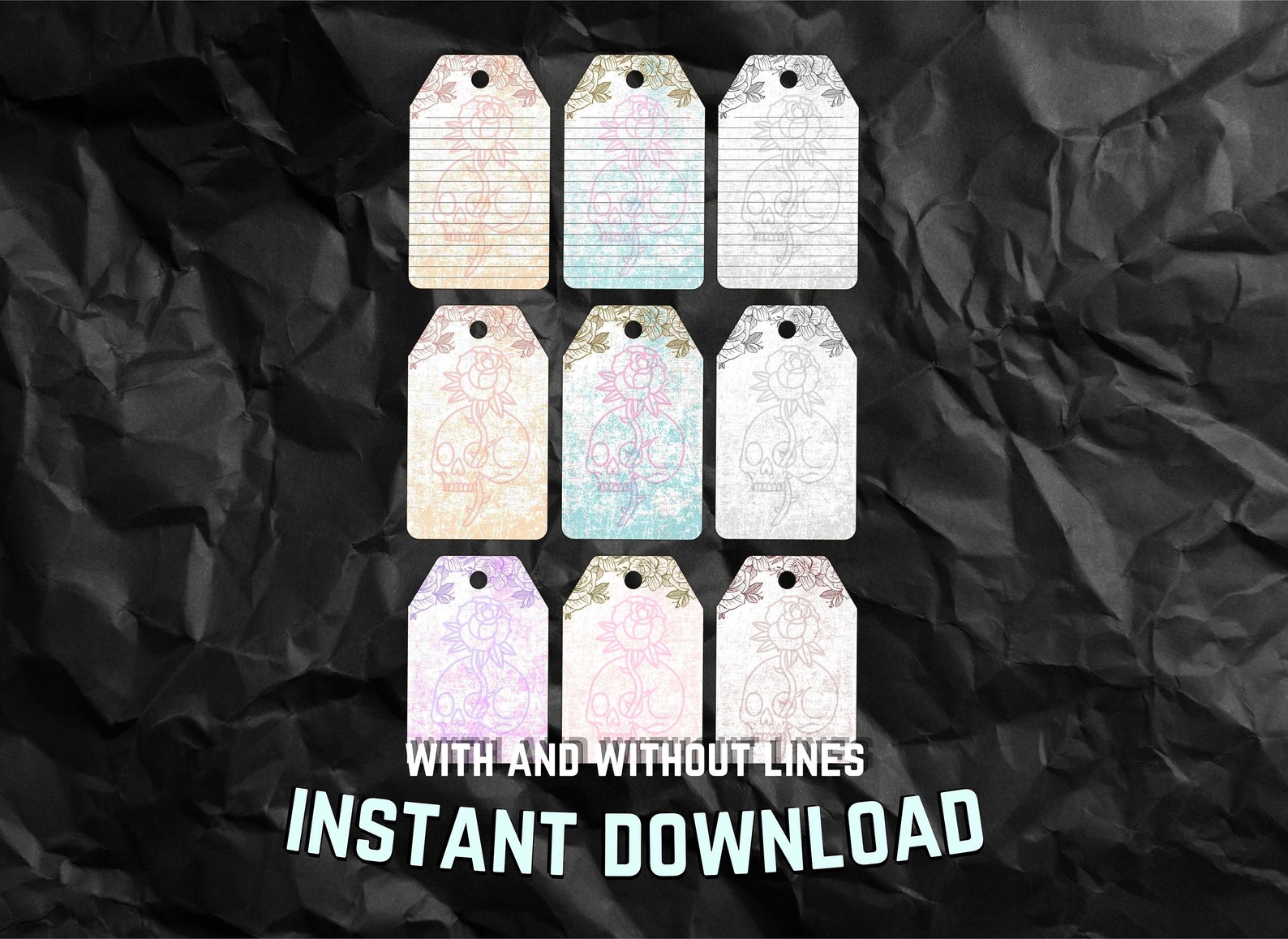 Junk Journal Tags, Printable Tags, Digital Collage, Instant Download - Etsy