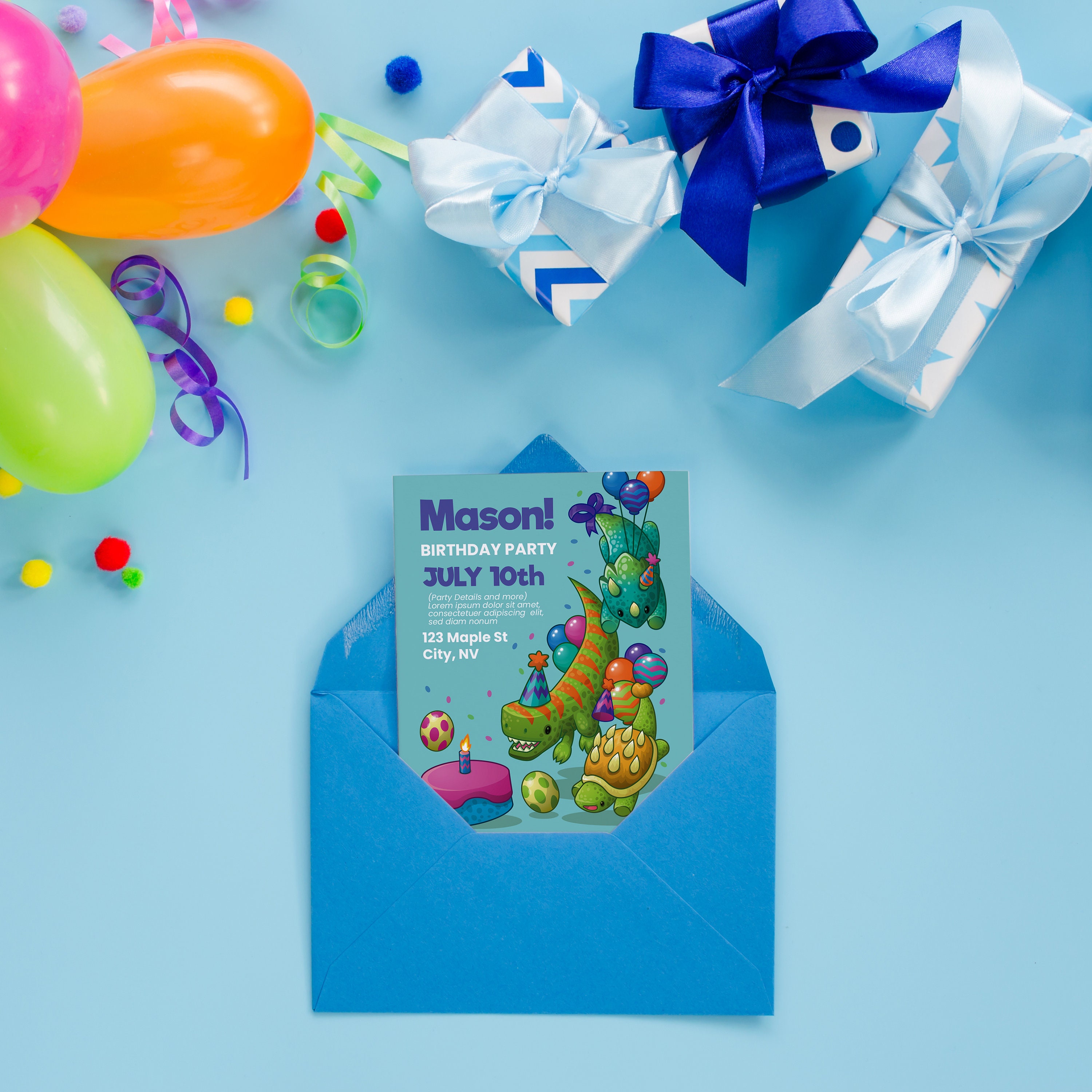 Kids Party Invitation - Custom Text - Etsy