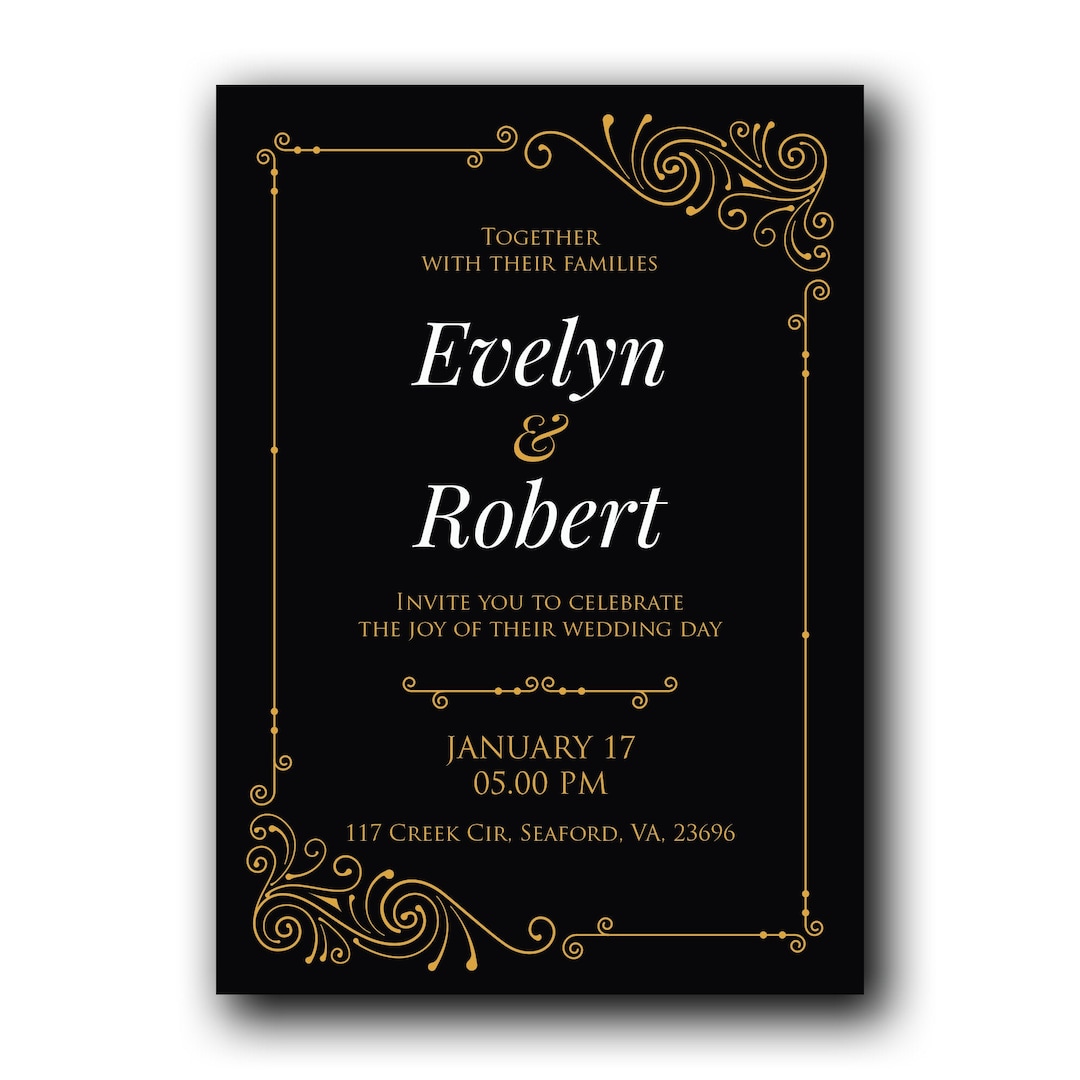 Wedding Invitation - Custom Text - Etsy