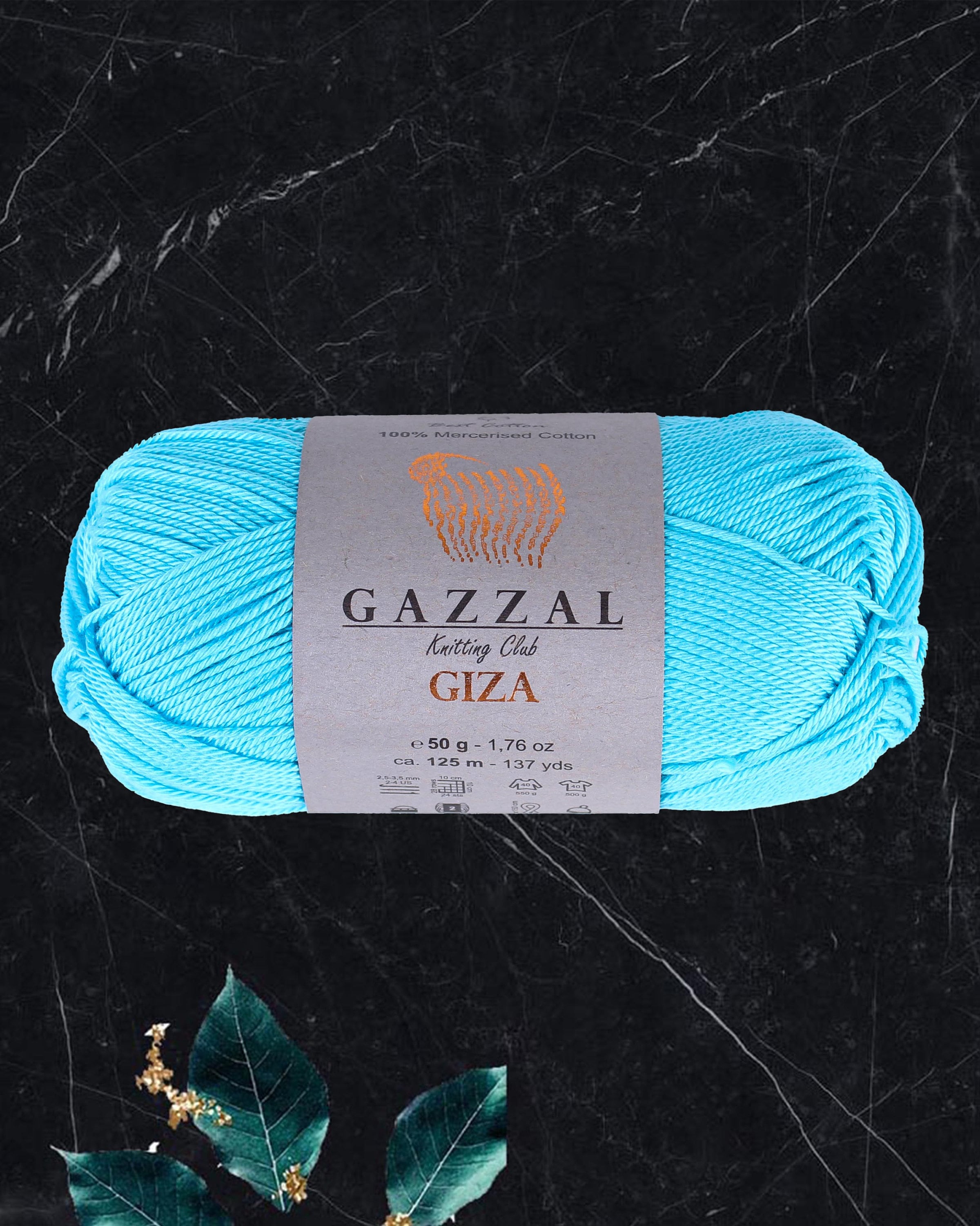 Gazzal Giza Yarn, 100% Mercerized Cotton Each 1.76 Oz (50g) / 137 Yrds ...