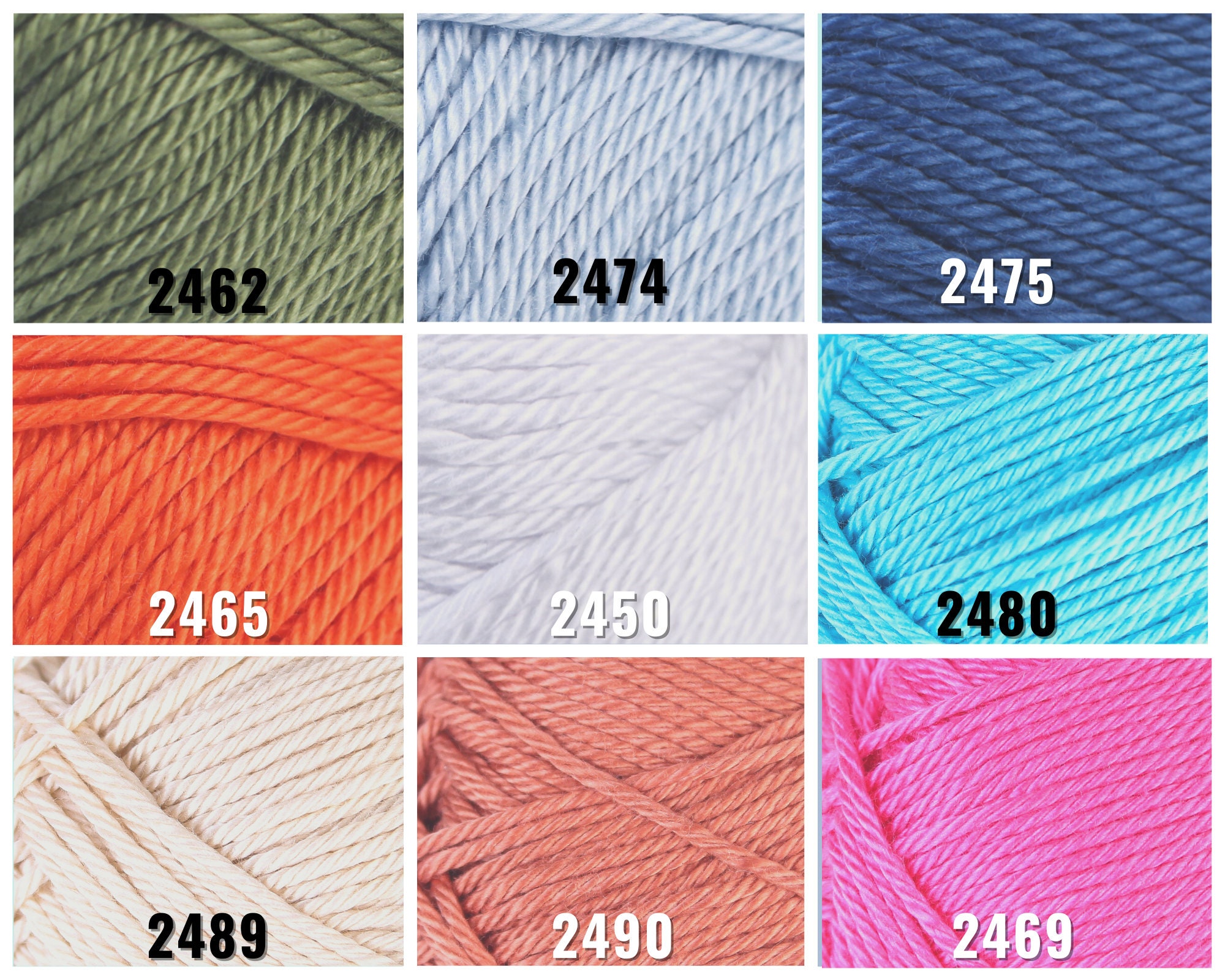 Gazzal Giza Yarn, 100% Mercerized Cotton Each 1.76 Oz (50g) / 137 Yrds ...