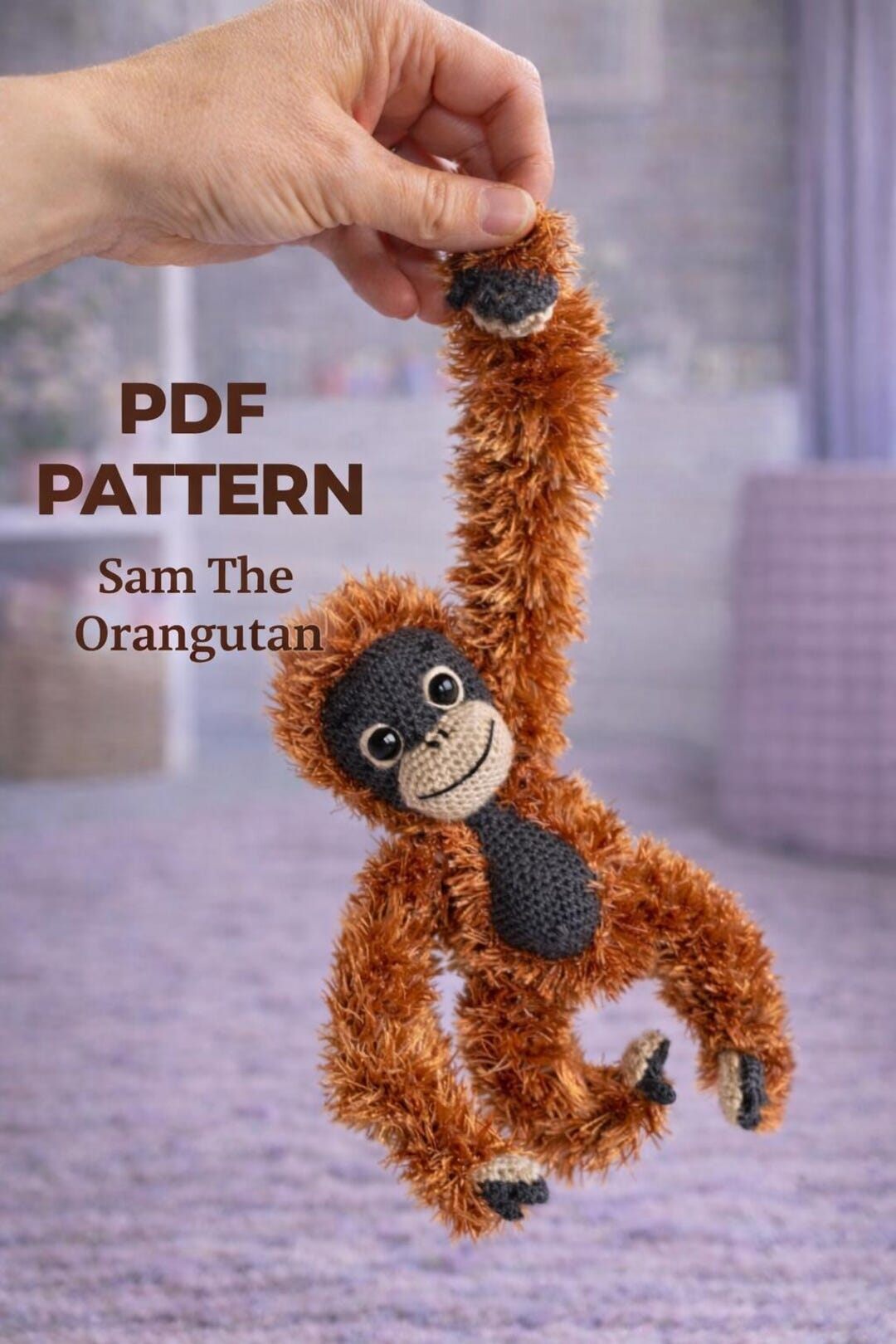 Crochet Orangutan Pattern PDF | Sam the Orangutan Amigurumi | Hanging ...