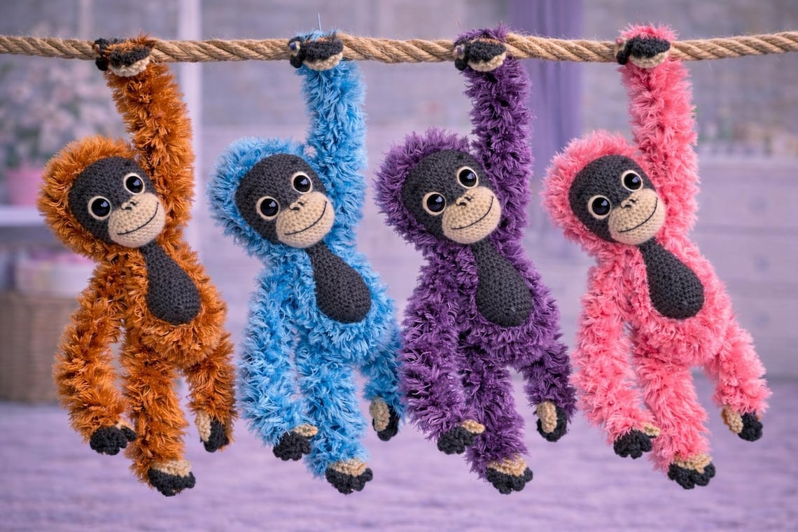 Crochet Orangutan Pattern PDF | Sam the Orangutan Amigurumi | Hanging ...