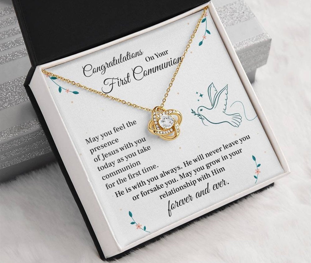 First Holy Communion Necklace Birthstone Necklace Personalised ...