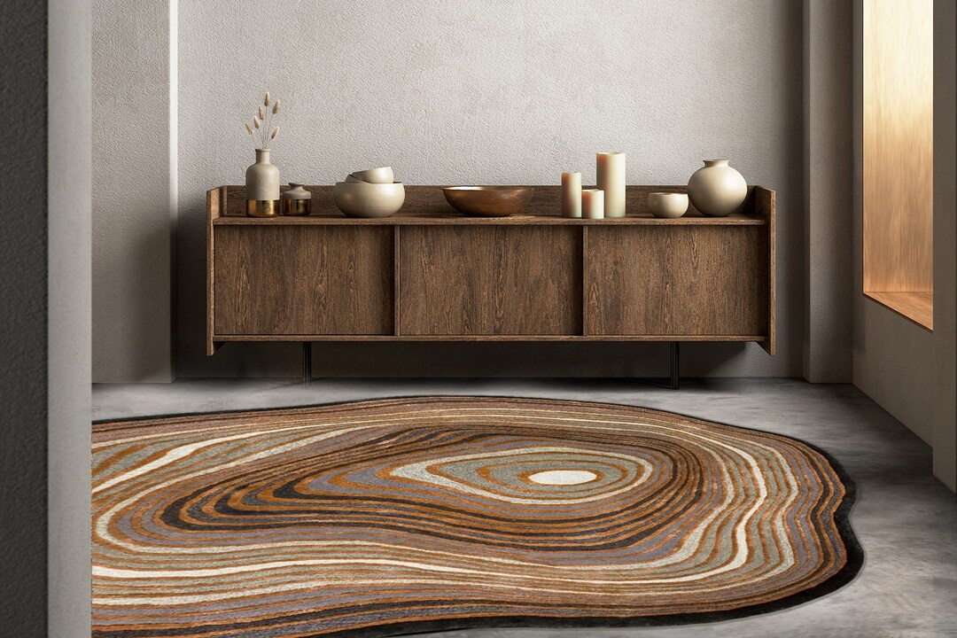 Hand Made Round Tufte Living Room Wall Hanging Round Carpet 6 Ft 8 Ft 9 ...