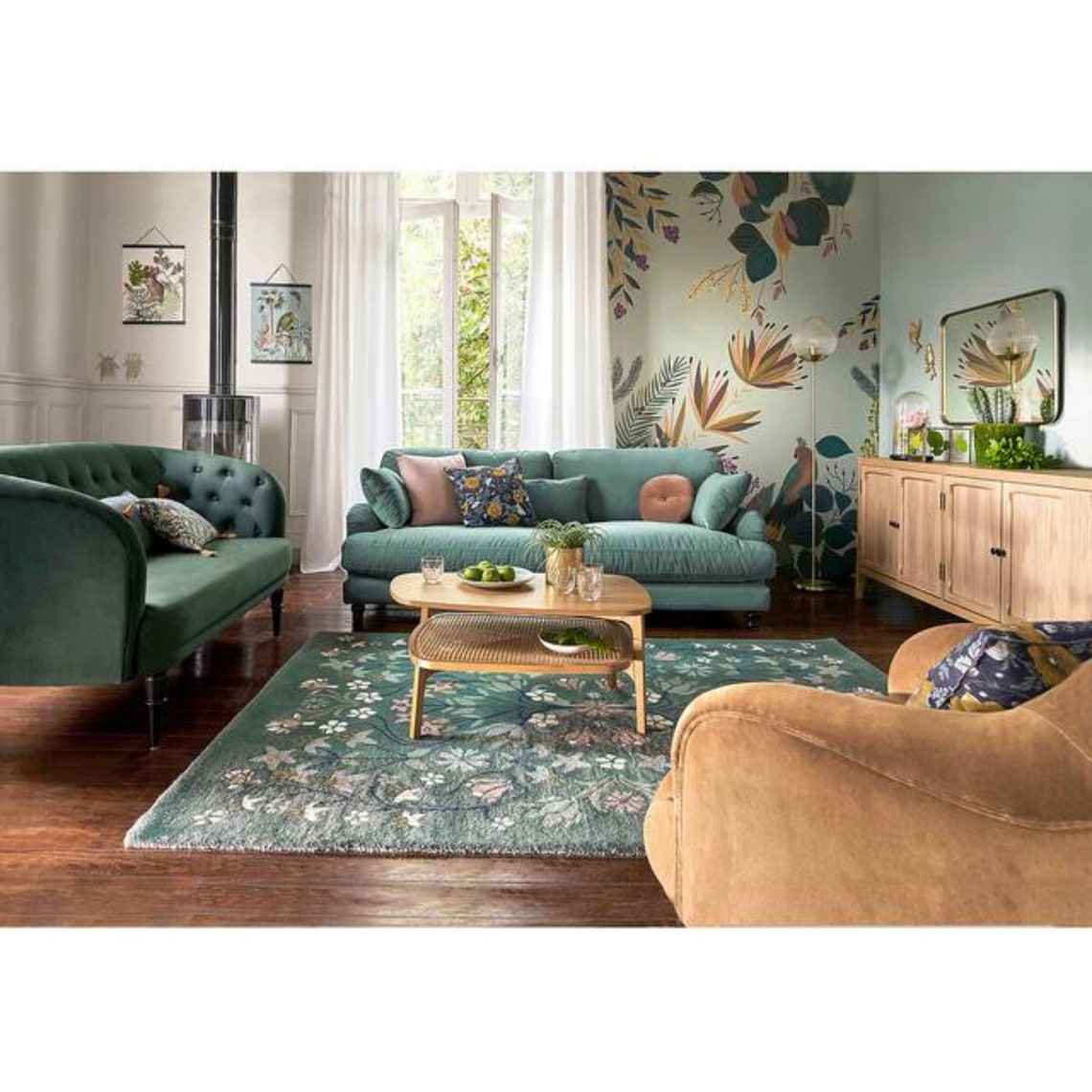 New Authentic Traditional Multi Colored Floral Rug by La - Etsy