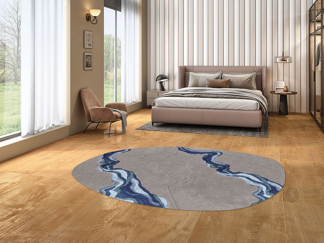 Tufted Oval Rug 8x10, 8x11, 9x10, 9x12 Living Room Contemporary Carpet ...