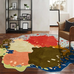Irregular Rugs Tufted Round Wool Area Rug 5x5, 6x6, 7x7, 8x8 Irregular ...