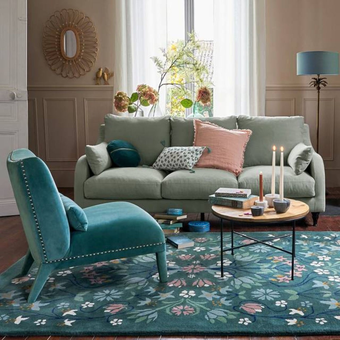 New Authentic Traditional Multi Colored Floral Rug by La - Etsy