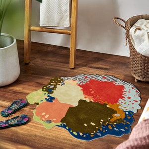 Irregular Rugs Tufted Round Wool Area Rug 5x5, 6x6, 7x7, 8x8 Irregular ...