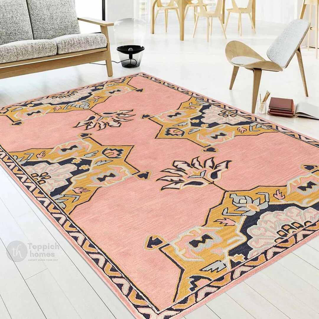 Persian Pink Rug Hand Tufted 12x18, 12x16, 12x15, 12x13, 12x12 ...