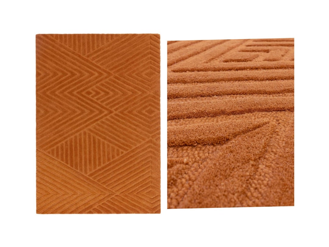 Terracotta Rug Tuffed 5x8, 6x8, 6x9, 7x9 Wool Area Rug Hand Tufted ...