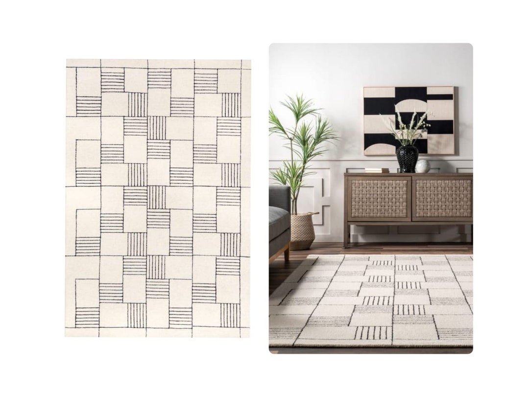 Modern Rugs Living Room Cream Rug 8x10, 8x11, 8x13, 9x10 Bedroom Living ...