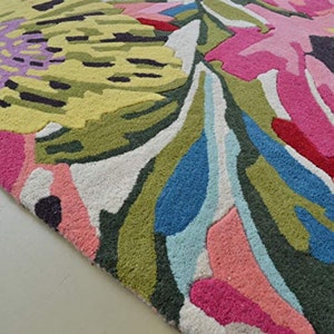 Flower Design Area Rug 5x7, 5x8, 6x8, 6x9, 8x10 Floor Rugs Hand Tufted ...