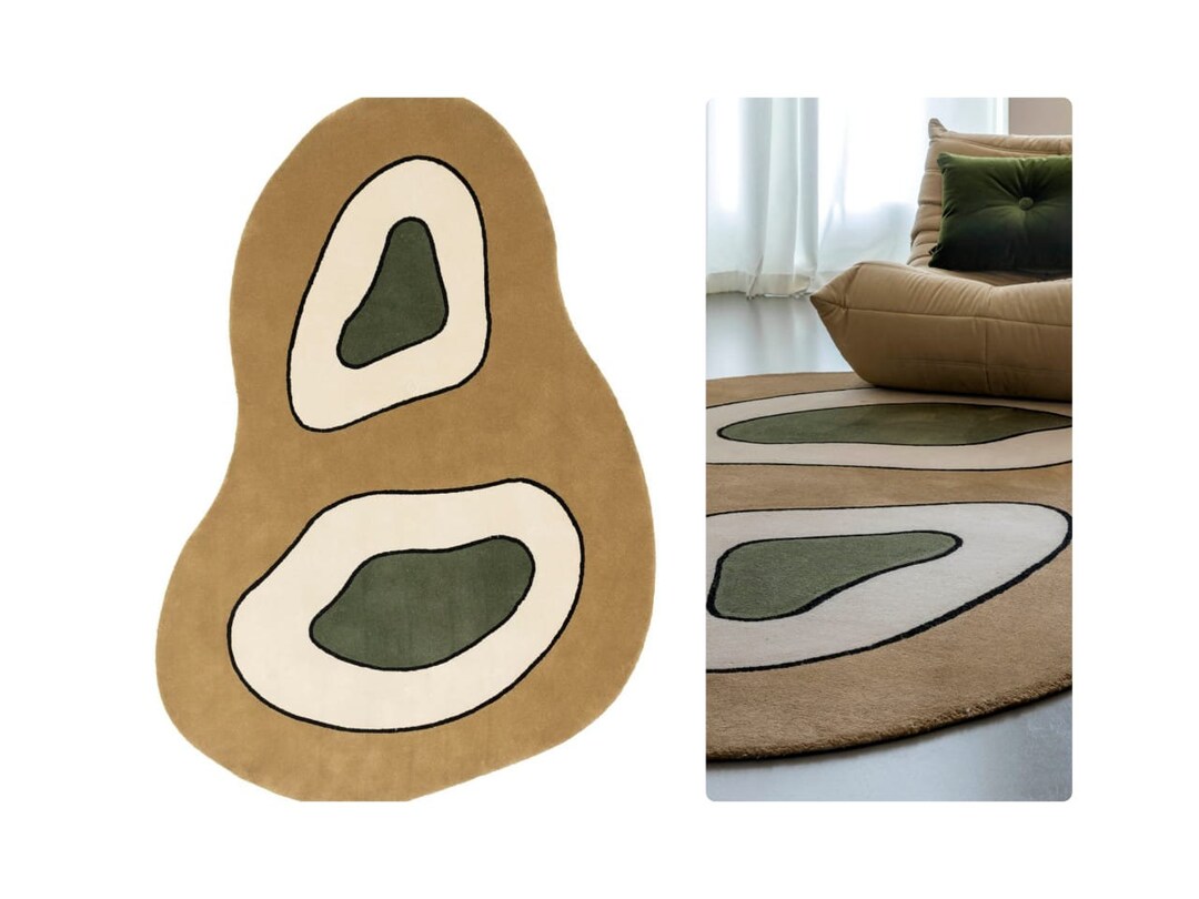 8 X 10 Rug Mid Century Large Abstract Hand Tufted Wool Rugs Abstract ...