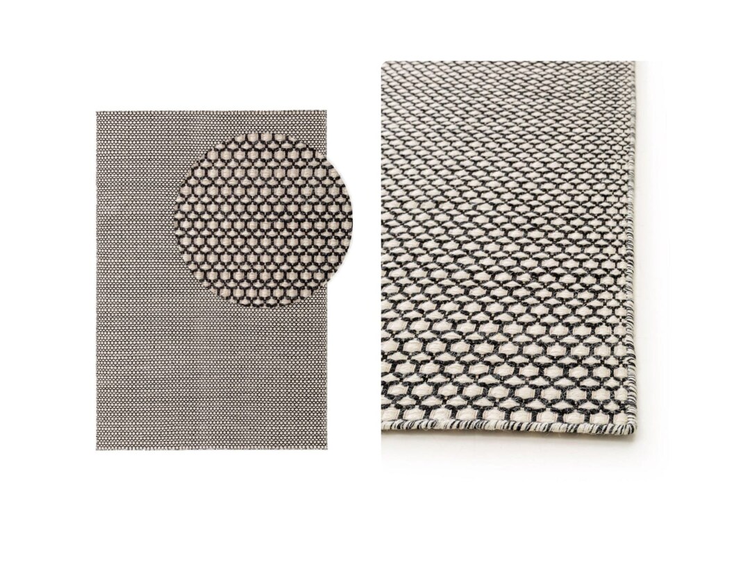 Wool Black, White Cool Rugs Woven Carpet Handmade 5x7, 5x8, 6x8, 6x9 ...