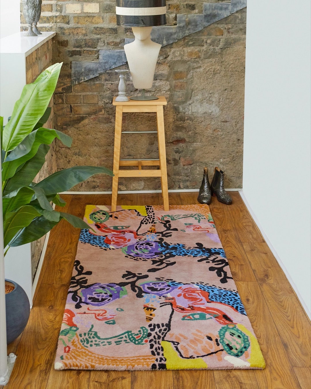 Hand Tufted Wool Area Rug Contemporary Carpet Bedroom Living Room ...