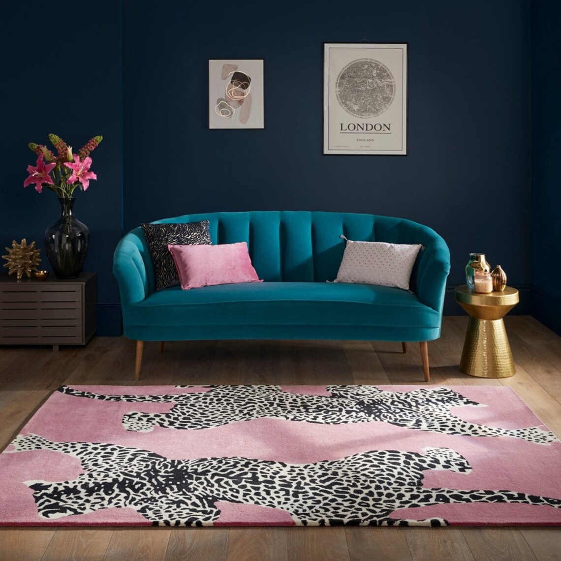 5' X 8' Tibetan Tiger/ Hand Tufted Blue Rug /woolen - Etsy