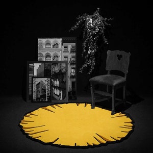 Yellow Round Rug Tufted Rugs Living Room Rugs 5x5, 6x6, 7x7, 8x8 , 9x9 ...