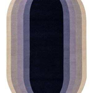 Abstract Oval Rug Blue Natural Tufted 8x10, 8x11, 8x13, 9x10 Large Oval ...