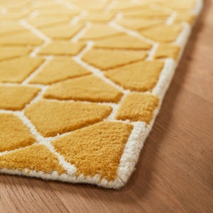 Yellow Hand Made Tufted Rug Custom Woolen Area Rug 8x10 9x12 4x6 5x8 ...
