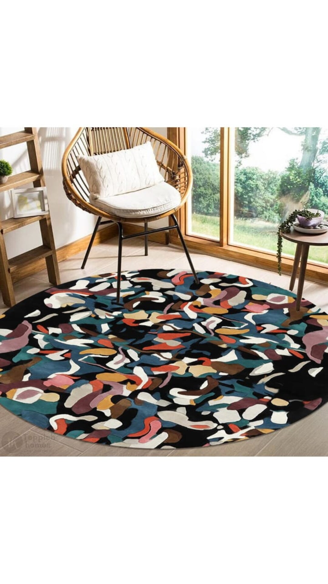 Round Wool Rug, 7x7, 10x10, 15x15, 8x8, 9x9, Hand Tufted, Living Room ...
