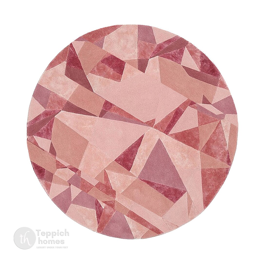 Round Pink Rug 11x11, 12x12, 10x10, 8x8 Round Rug Teppich Modern Circle ...