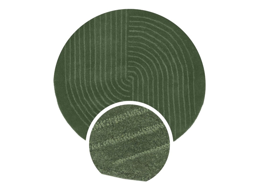 Green Round Rug for Living Room Round Rug 200cm Round Rug Wool Round ...