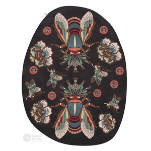 Hand Tufted Black Animal Print Rugs Wool Tufte Rug, 5x7, 5x8, 6x8, 6x9 ...