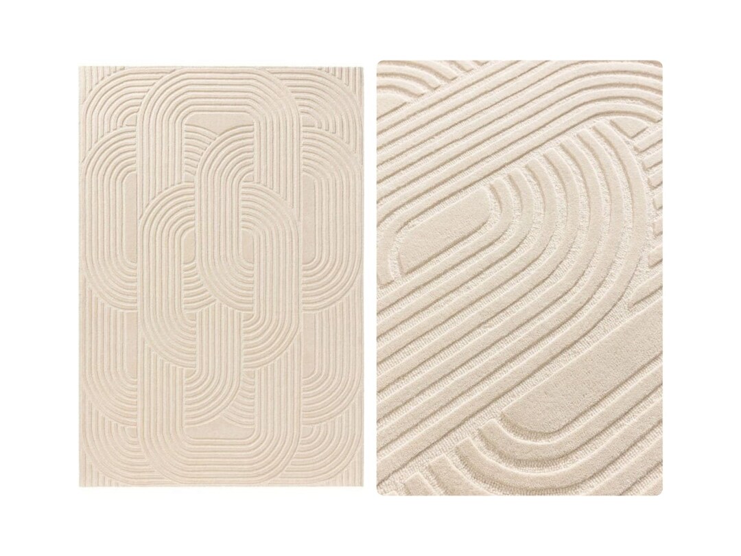 Cream Wool Rug 10x14 Geometric Rugs 8x10 9x12 Wool Area Rug 7x10, 9x13 ...