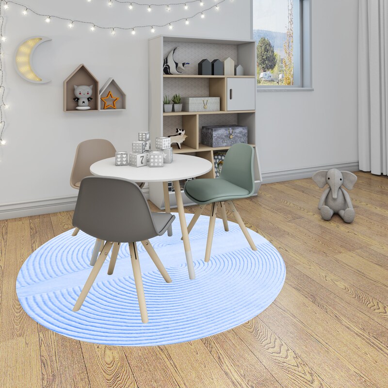 Blue Round Rug - Etsy