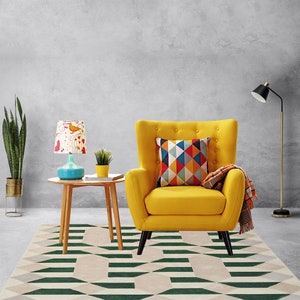 Green Tufted 9x12 Faceted Tile Rug 10x14 Rugs 12x12 Rugs , 8x10 Rugs ...