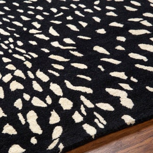 Hand Tufted Rugs Animal Print Rugs Black White Tufted Area Rugs, 4x6 ...