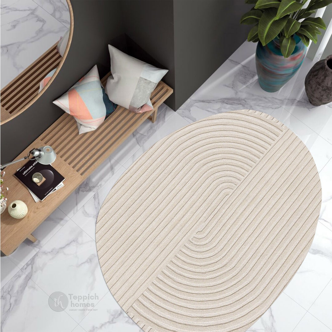 White Tufted Rugs, Oval Rug, 5x7, 5x8, 6x8, 6x9, 7x10, 8x10, 8x11, Rug ...