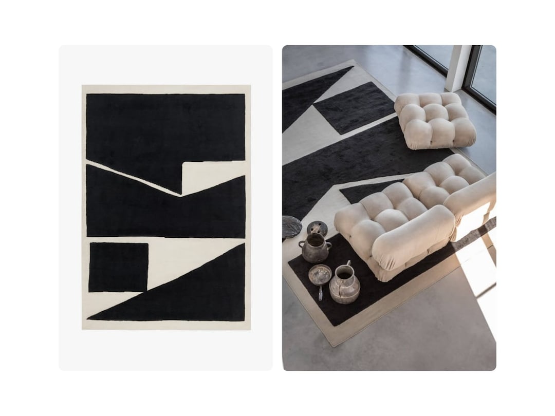 Woven Tufted Rug 12x15 Area Rugs Black White Rugs Area Rugs 4x6 5x7 5x8 ...