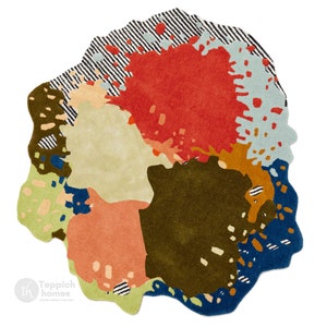 Irregular Rugs Tufted Round Wool Area Rug 5x5, 6x6, 7x7, 8x8 Irregular ...