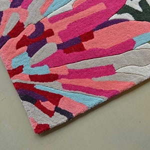 Flower Design Area Rug 5x7, 5x8, 6x8, 6x9, 8x10 Floor Rugs Hand Tufted ...