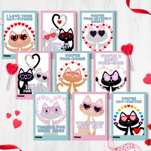 Printable Cat Valentine's Day Cards for Kids, Funny Animal Pun ...
