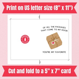 Funny Printable Valentine Card of All the Packages... You're My Favorite Card Cute Valentine ...