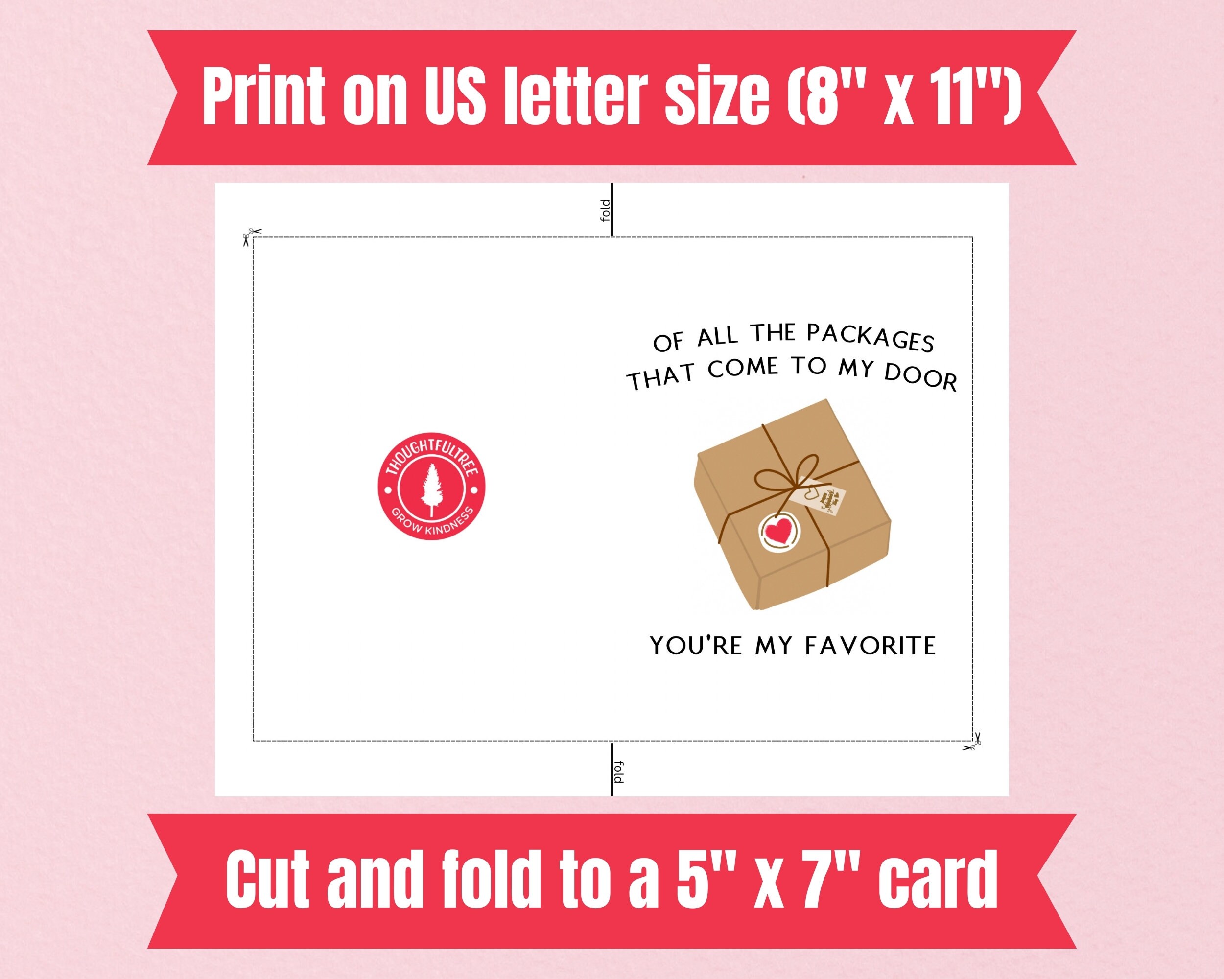Funny Printable Valentine Card of All the Packages... You're My Favorite Card Cute Valentine ...
