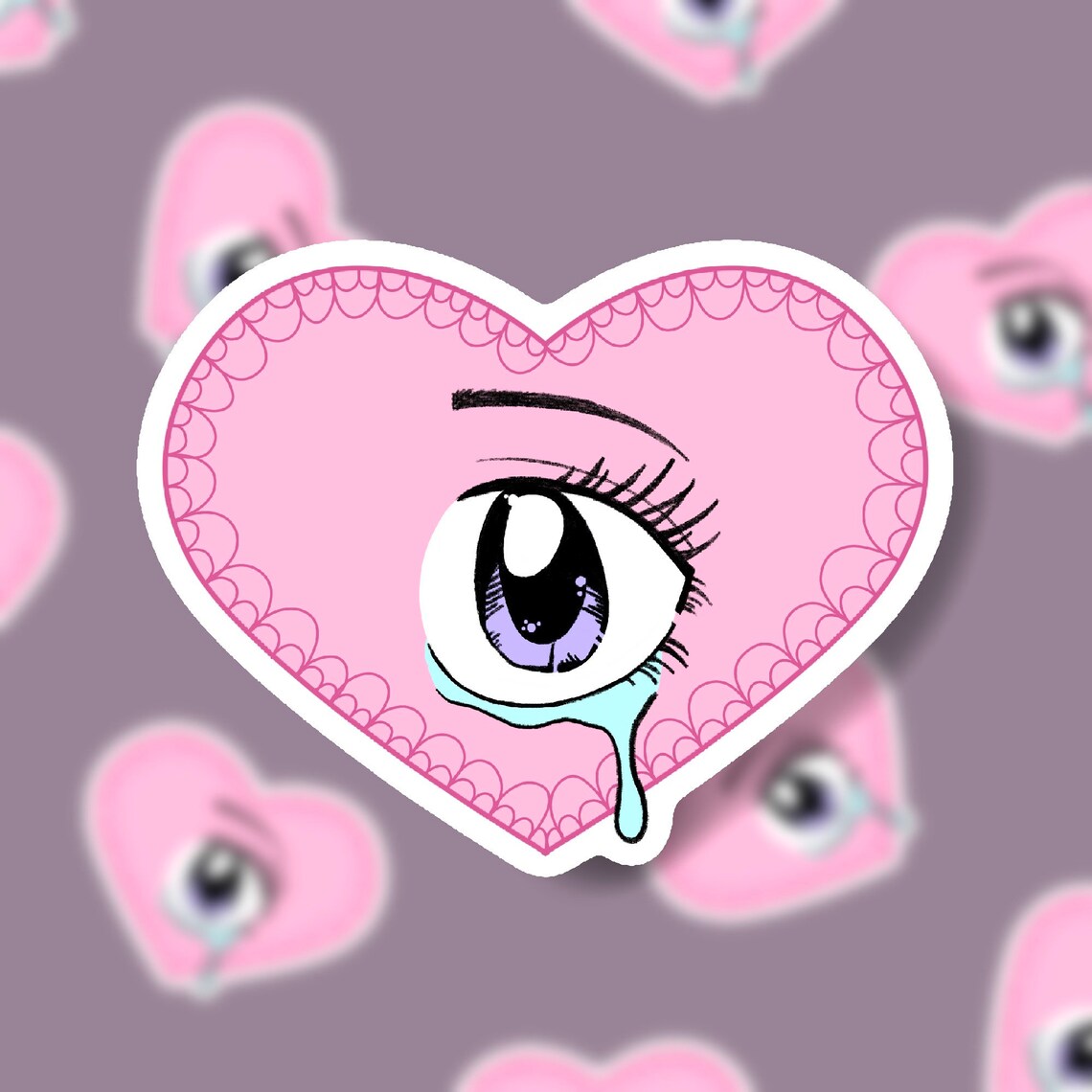 Crying Anime Eye Sticker | Etsy