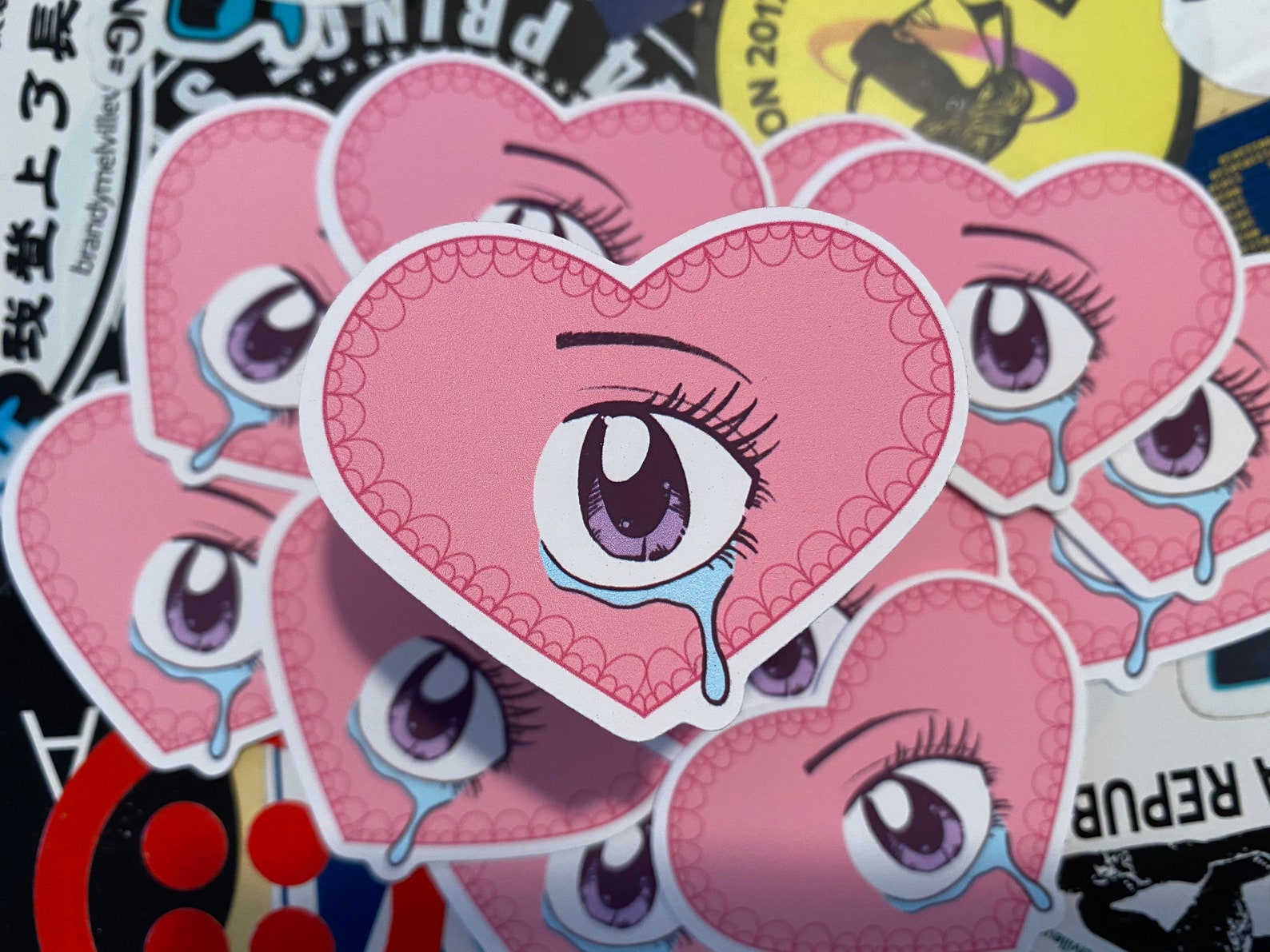 Crying Anime Eye Sticker | Etsy
