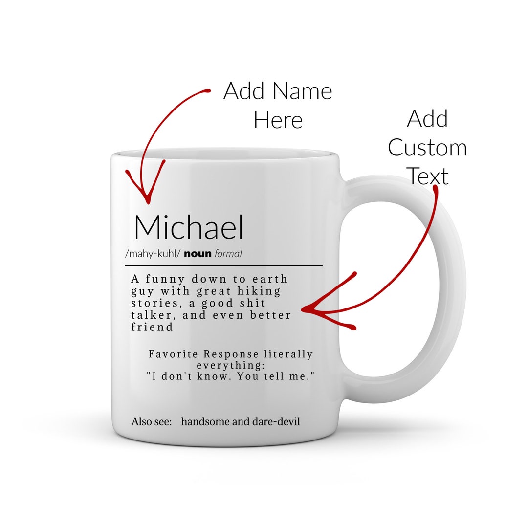 Personalized Name Definition Mug - Custom Funny Coffee Cup, Unique Gift ...