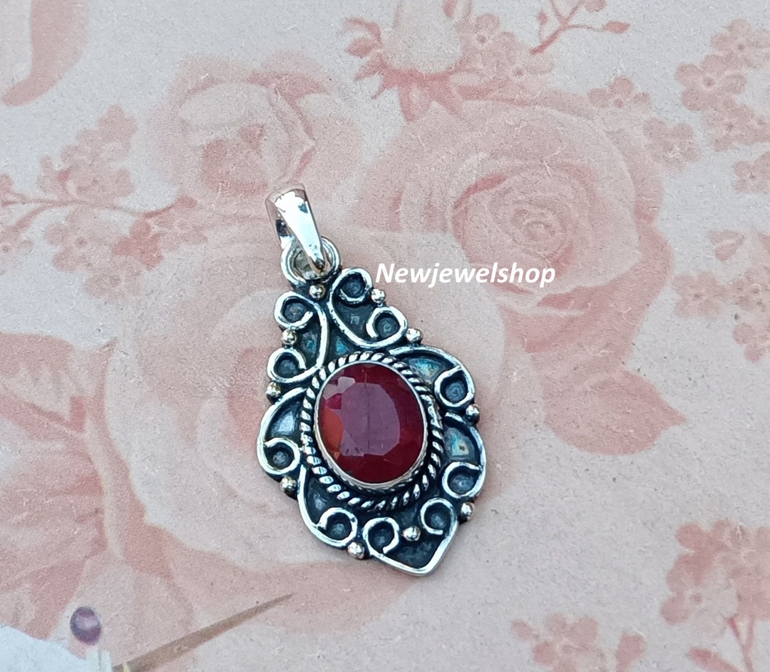 Pure Sterling Silver, Genuine Ruby Stone, Empowerment Stone ...
