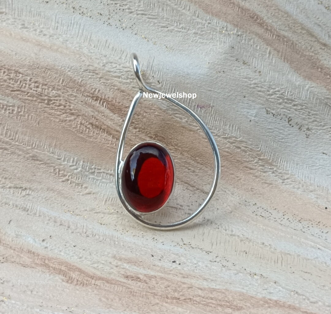 Genuine Garnet Stone, Pure Sterling Silver, Astrological Pendant ...
