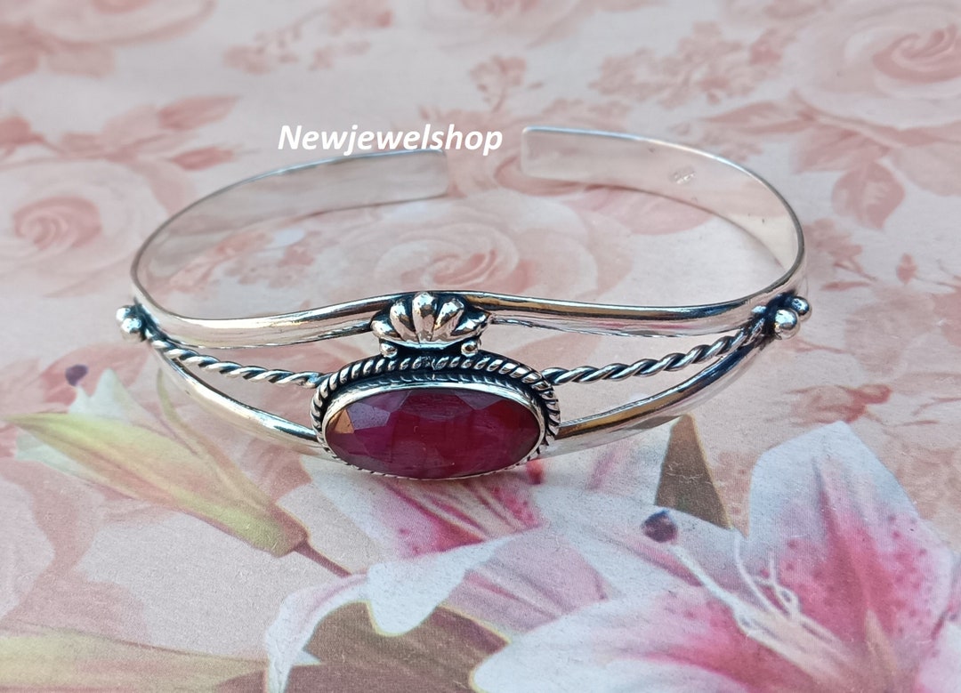 Pure Sterling Silver, Genuine Ruby Stone, Handmade Jewelry ...