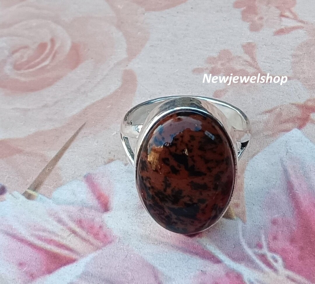 Genuine Mahogany Obsidian Stone, Pure Sterling Silver, Handmade Jewelry ...